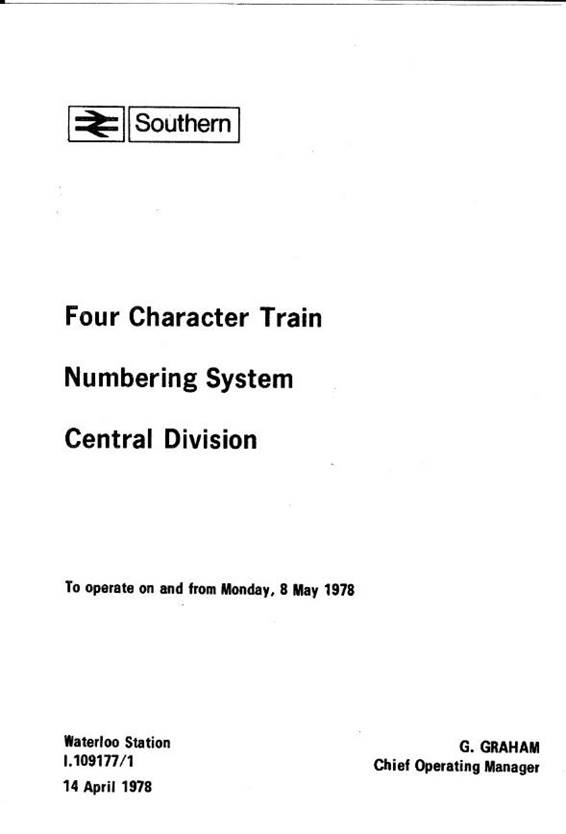 SR 4 Character Train Numbering System 1978 & 1980