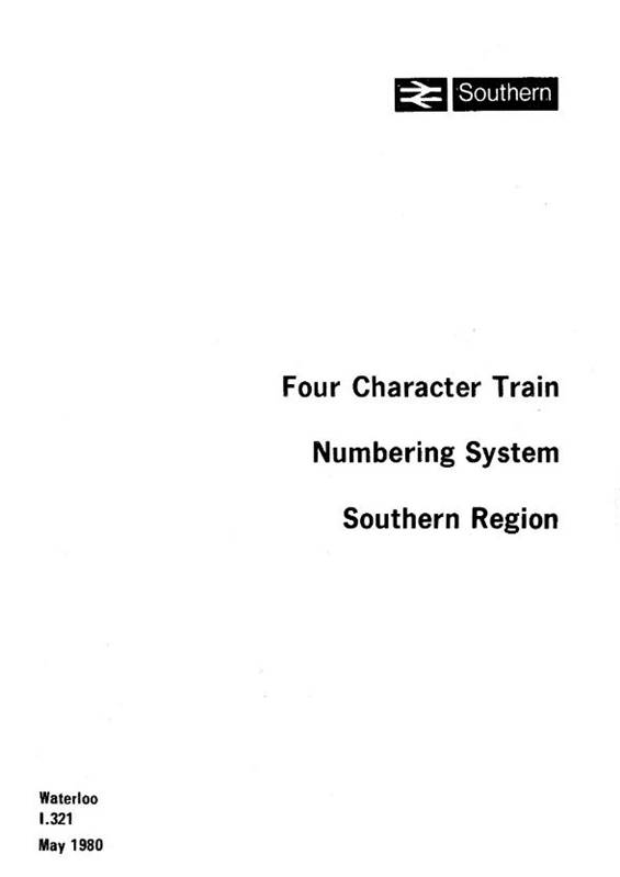 SR 4 Character Train Numbering System 1978 & 1980